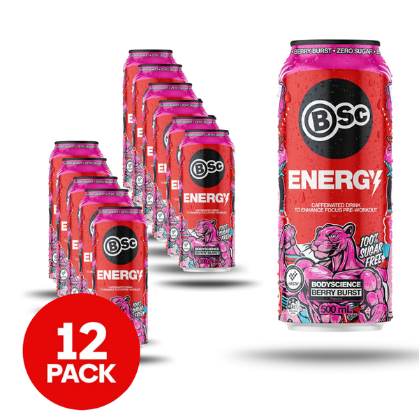 12 Pack x BSc Bodyscience Energy Drink 500mL - Berry Burst – Smooth Sales