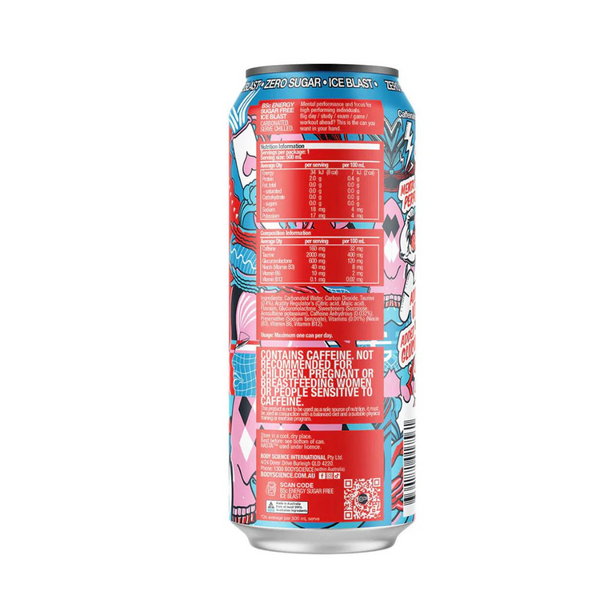 12 Pack x BSc Bodyscience Energy Drink 500mL - Ice Blast – Smooth Sales
