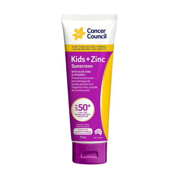Cancer Council Kids Suncreen + Zinc Tube SPF 50+ 75mL – Smooth Sales