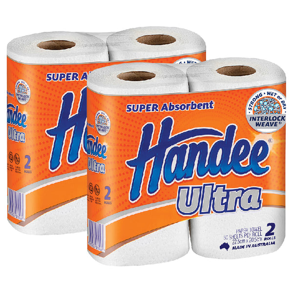 2 x Handee Ultra Paper Towel 60 Sheets 2pk – Smooth Sales