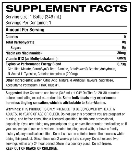 12 Pack x C4 On-The-Go RTD 355ml- Fruit Punch – Smooth Sales