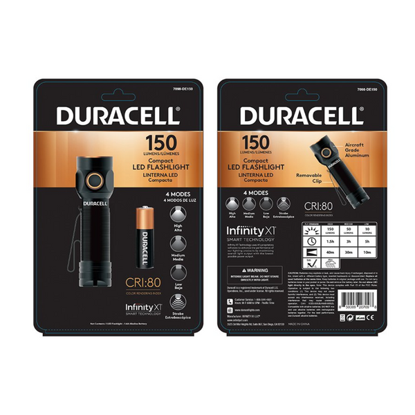 Duracell Compact Aluminium LED Flashlight - 150 Lumens – Smooth Sales