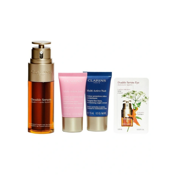Clarins Double Serum & Multi-Active Age Defying Set – Smooth Sales