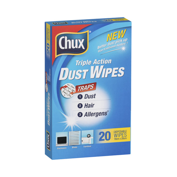2 Pack x Chux Triple Action Dust Wipes 20pc - 18x19cm – Smooth Sales