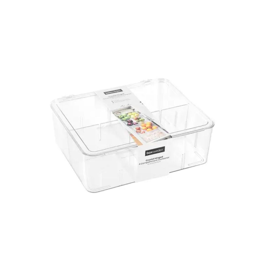 Boxsweden Crystal Hinged 4 Compartment Container – Smooth Sales