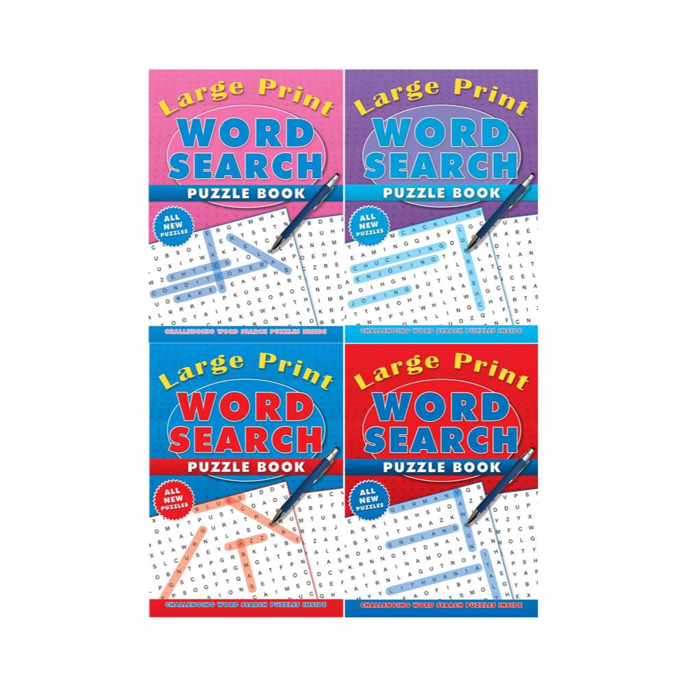 Set of 4 Large Print Word Search Puzzle Book – Smooth Sales