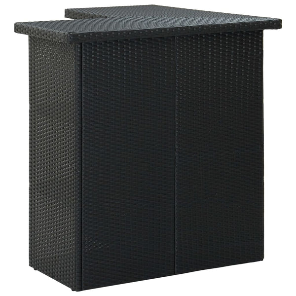 Corner Bar Table Black 100x50x105 Cm Poly Rattan – Smooth Sales