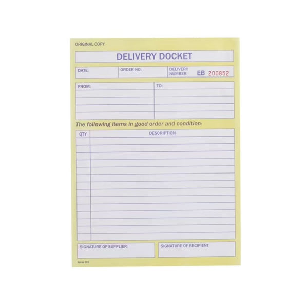 5 Pack x Spirax Delivery Docket Book No.503 – Smooth Sales