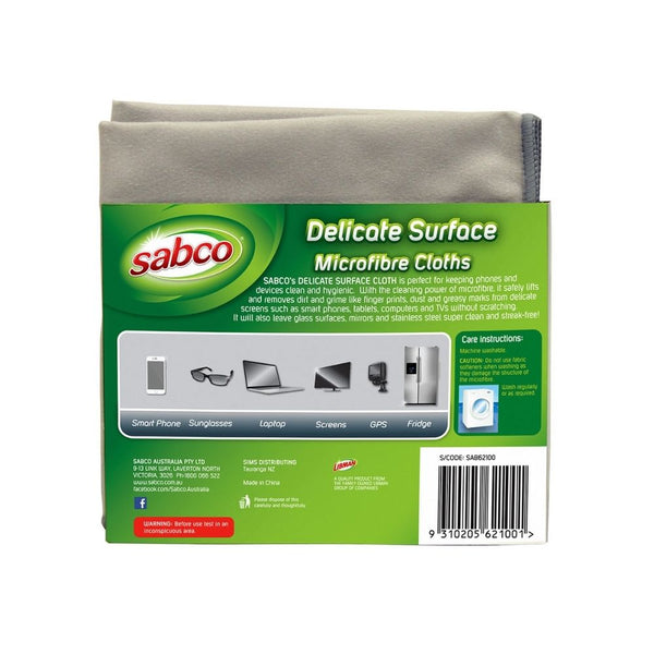 2 Pack x Sabco Delicate Surface Microfibre Cloths 2pc – Smooth Sales