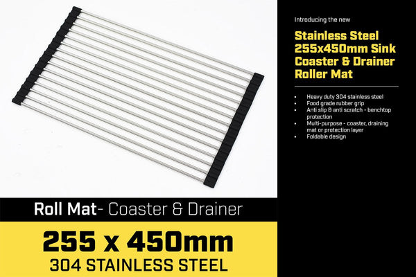 Stainless Steel Kitchen Sink Roller Mat - 255 x 450mm – Smooth Sales