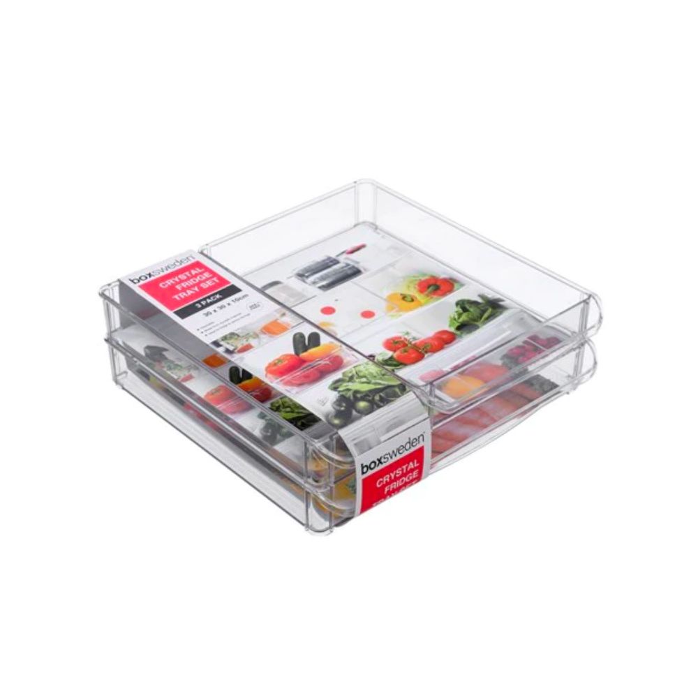 Boxsweden Crystal 3 Pack Storage Tray Set – Smooth Sales