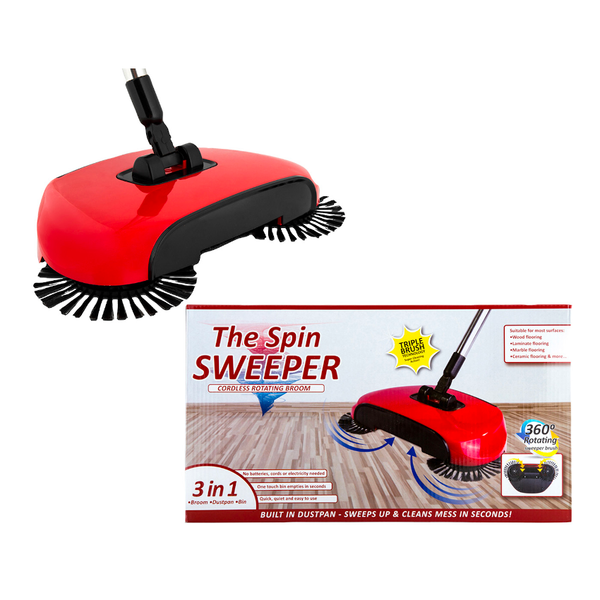 The Spin Sweeper Cordless Rotating Broom - Red – Smooth Sales