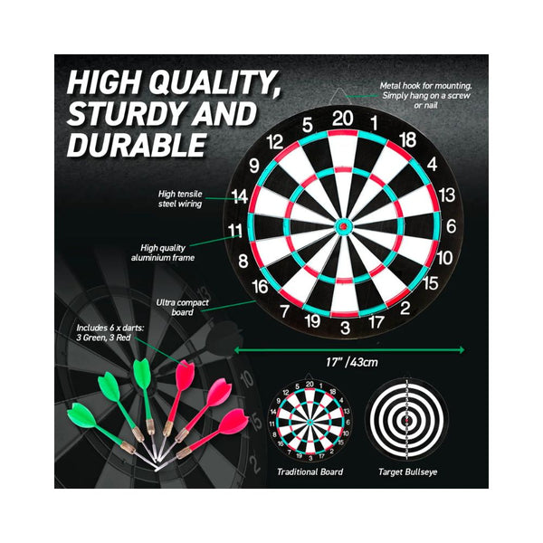 Double Sided Dartboard and Target Game With Darts - 28.5cm – Smooth Sales