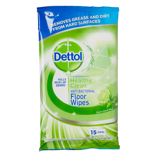 Dettol Anti-Bacterial Floor Wipes Lime & Mint Household Disinfectant 1 ...