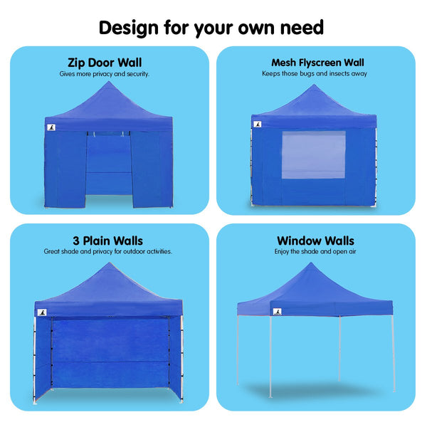 Gazebo Tent Marquee 3x3 PopUp Outdoor Wallaroo - Blue – Smooth Sales