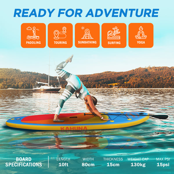 Kahuna Hana Inflatable Stand Up Paddle Board 10FT w/ iSUP Accessories ...