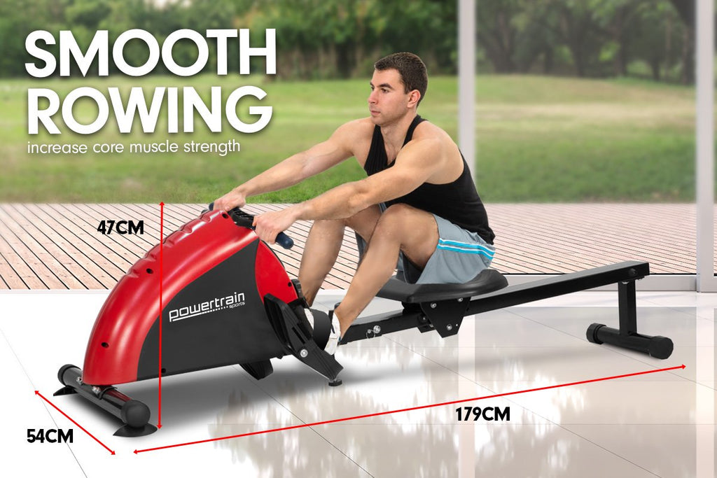 Powertrain Foldable Rowing Machine Magnetic Resistance RW-H02 - Red ...