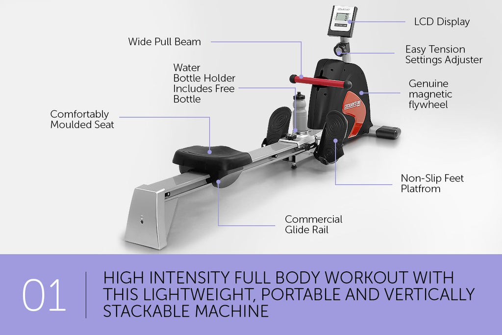 Powertrain Magnetic Flywheel Rowing Machine - Black – Smooth Sales