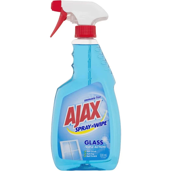 3 Pack x Ajax Spray n' Wipe Glass Triple Action Cleaner 500ml – Smooth ...