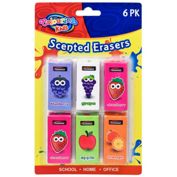 Scented Erasers 6PK by Colouring Kids – Smooth Sales